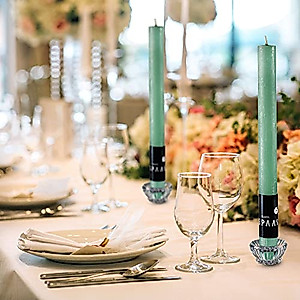 SPAAS Rustic Green Dinner Candles - 10" Tall Rustic Candles, Set of 6 Dripless Green Candles - Unscented Long Burning Decorative Candles for Home Decor, Table Candles, Party, Weddings, and Holiday