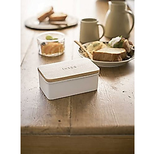 YAMAZAKI Butter Dish Home | Ceramic | Large | Food Storage, White