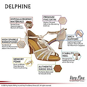 Very Fine Womens Dance Shoe Delphine Ballroom Latin Salsa Tango Cha Cha Waltz Flesh Satin 2.5" Heel 8.5 M