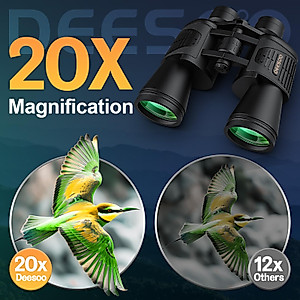 Binoculars for Adults High Powered - 20x52 HD Large View with Clear Low Light - Professional Binoculars for Bird Watching Hunting Stargazing Football Travel Cruise Outdoor Sports with Carrying Bag