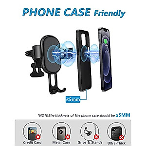 BOYUXON Wireless Car Charger Mount, Auto-Clamping Air Vent Car Phone Holder, 15W Fast Charging Phone Holder.Compatible with iPhone 14 13 12 11 Pro/Pro Max/XR/XS/X.Samsung S22/S21/S20/Note 20/10.
