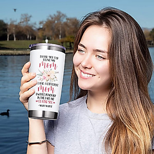 Fimibuke Gifts for Mom from Daughter, Son - 20 OZ Tumbler Christmas Gifts Mom Gifts for Mom, Mother-in-Law, Wife, Women - Thanks Mom Insulated Cups Funny Birthday Presents Boxed Gift from Kids Husband
