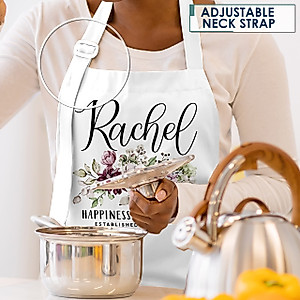 Zexpa Apparel Gift for Mom, Customized Mother's Day White Apron, Personalized Designs