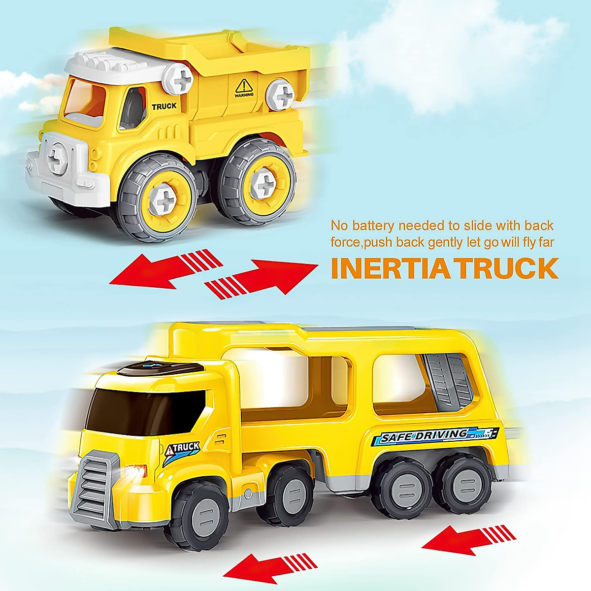 Rydohi Kids Toys Car for Boys : Boy Toy Trucks for 3 4 5 6 Year Old Boys Girls | Toddler Toys 5 in 1 Carrier Vehicle Construction Toys for Kids Age 3-12 | Birthday Party Boy Gifts for Kids