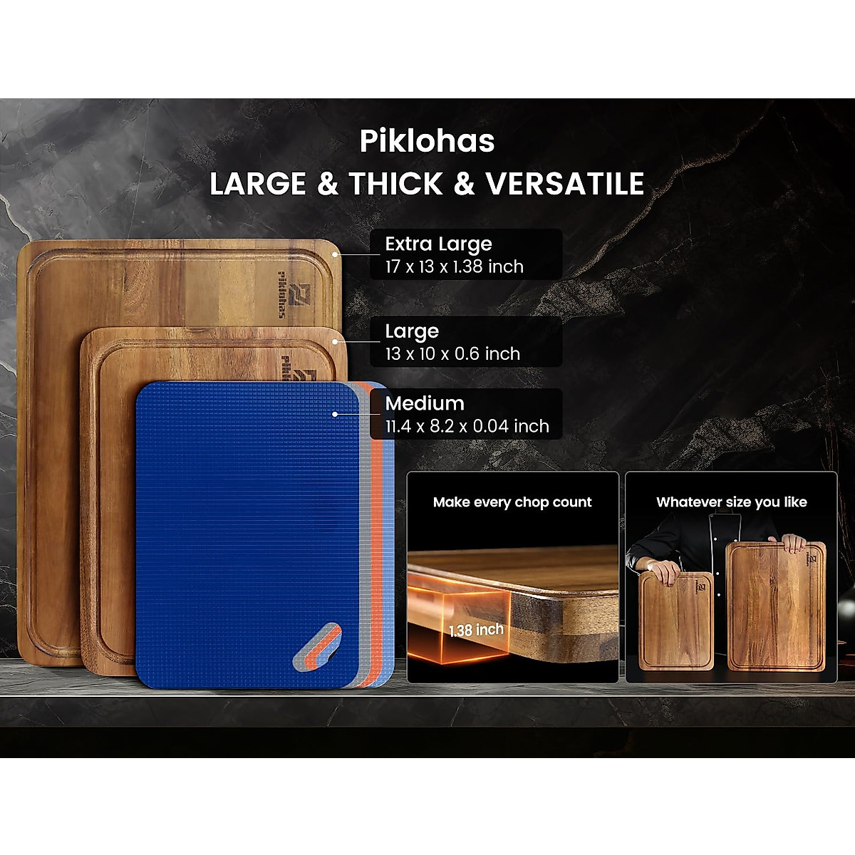 Piklohas Kitchen Knife Sets For Kitchen With Block, 14 Pieces With Magnetic Knife Holder, German High Carbon Stainless Steel Damascus Pattern Chef Knife Set With Sharpener, Steak Knives, Red