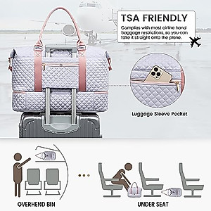 LOVEVOOK Travel Duffle Bag, Weekender Bags for Women with Shoe Compartment, Carry on Overnight Bag with Toiletry Bag, Gym Duffel Bag with Wet Pocket, Hospital Bags for Labor and Delivery