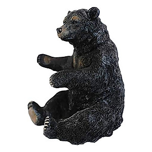 Ebros Rustic Cabin Lodge Decorative Sitting Black Bear Wine Bottle Holder Figurine 7.25" Tall Get Out of Hibernation Slumber Party Bears Beverage Storage Caddy Kitchen Cellar Organizer