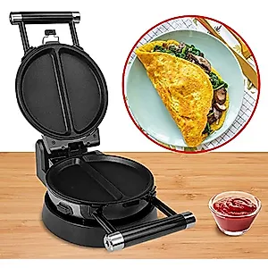 Health and Home 3-in-1 Waffle Maker, Omelet Maker, Egg Waffle Maker, 3 Removable Nonstick Baking Plates, Upgraded 360 Rotating Belgian Waffle Maker