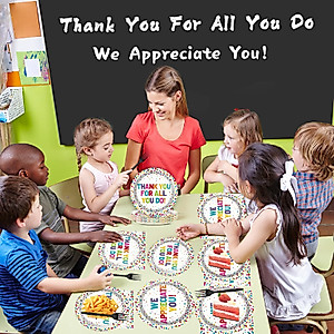 96Pcs We Appreciate You Plates and Napkins Thank You for All You Do Party Decorations Polka Dot Appreciation Paper Plates for Teachers Employee Staff Pastor Volunteer Appreciation Week Decor Serve 24