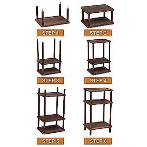 Kosmeey Set of 1 End Tables, Wooden 3-Tier Narrow Side Table, Rustic Brown Nightstand Sofa Side Table Used for Small Spaces, Living Room, Bedroom (Rustic Brown)