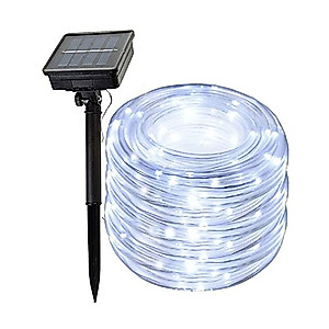 HJHSH Outdoor Solar String Lights, Decorative Lighting Warm White with 8 Modes Festival Lighting Waterproof Multi-Coloured for Patio Home Garden Christmas Parties (Length : 12m, Light : Warm Light)