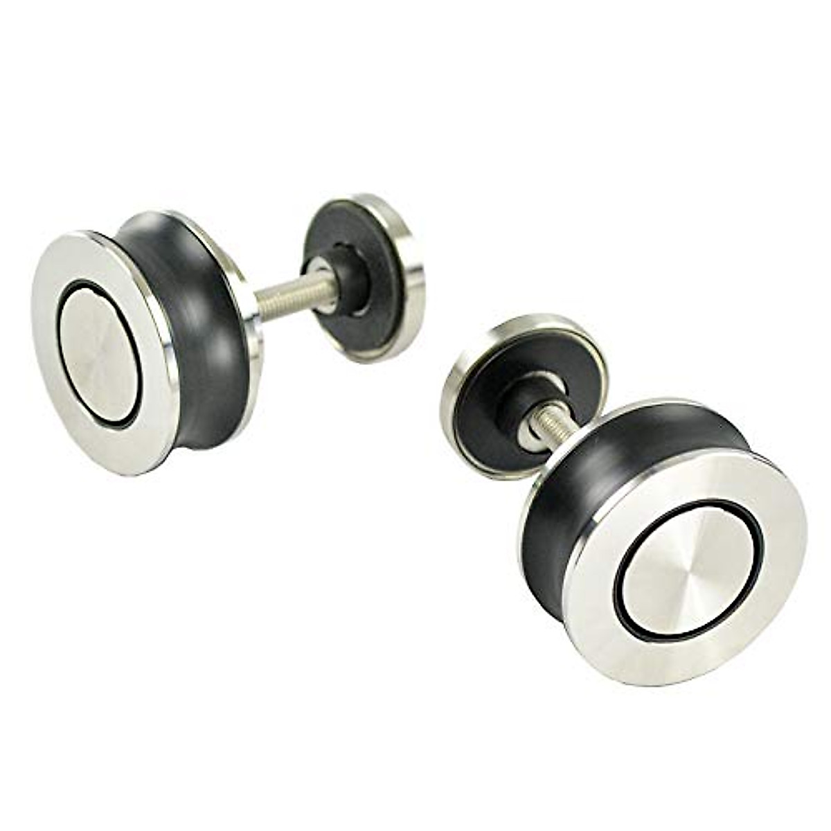 DIYHD Stainless Steel Ceiling Mount Sliding Barn Door Concentric Circles Roller Set