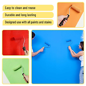 Bates- Paint Rollers, 4 inch Paint Roller with 10 Covers, Small Paint Roller, Paint Roller Covers, Mini Paint Roller, Paint Roller 4 Inch, Mini Rollers for Painting, Paint Rollers 4 Inch