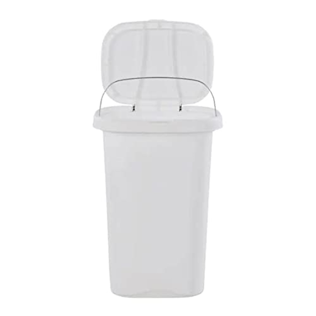 Rubbermaid 13 Gallon Rectangular Spring-Top Lid Kitchen Wastebasket Trash Can for Tall Trashbags, White (2 Pack)