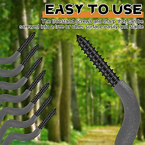 Amylove 40 Pcs Bow Hangers for Tree Stand Archery Bow Hunting Accessories Bow Hook Tree Stand Accessories Bow Gear Holder Screw in Accessory Hook Outdoor Hunting, 4.5 x 1.5 Inch (Gray)