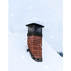 Hahaemall Chimney Cap, 14" x 14" Chimney Cover, Chimney Rain Caps, Fireplace Chimney Caps for Outside Adjustable Bottom to Fit Existing Clay Flue Tile Sizes, Black