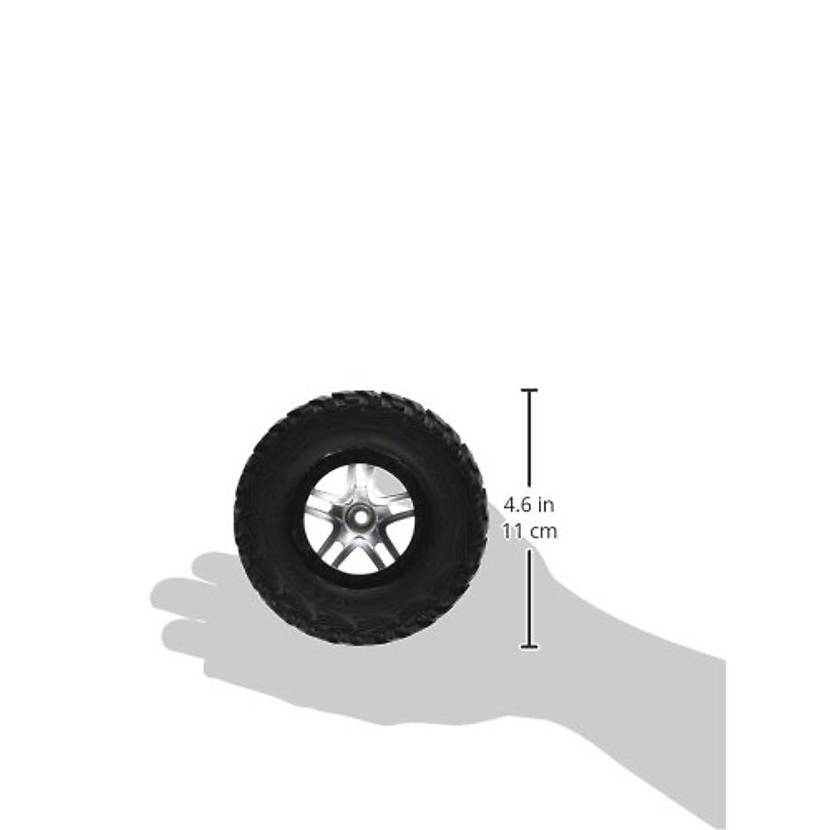 Traxxas 5882 Kumho Tires Pre-Glued on Satin Chrome Split-Spoke SCT Wheels, 2WD Front (pair)
