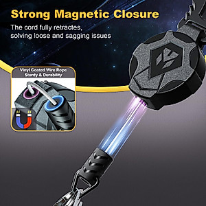 Milletech 2 Pack Heavy Duty Retractable Keychain with Magnetic, Tactical ID Badge Holder Reel, Sturdy and Durable Key Chain with 31.5” Steels Retractable Cord, Key Ring and Lobster Claw Clasp, 9.0oz