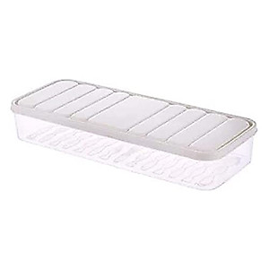 TIST Fridge Storage Container With Lid Stackable Food Organizer Bins Food Fresh Keeping Egg Fish Storage Box ( Color : S White )