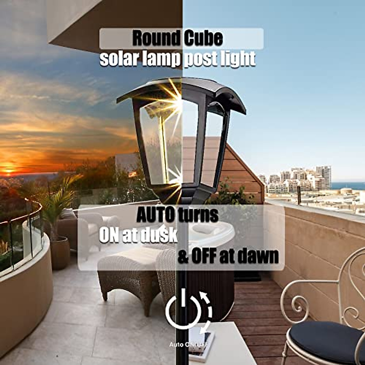 Solar Lamp Post Lights Outdoor Waterproof 68" Super Bright 100 Lumen Solar Pole Lights Outdoor for Garden Lawn Patio Porch Backyard Pathway Driveway USB Rechargeable Warm White & White Lights