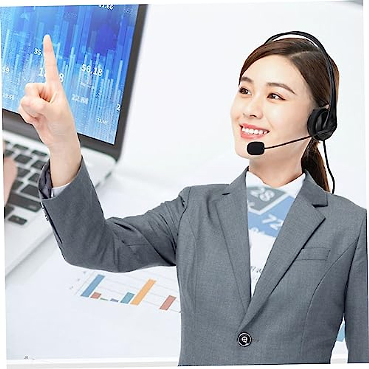 UKCOCO 3pcs Business Traffic Headset Earphones with mic Office Computer Headphone USB Headphones USB Headset with Microphone Noise Gaming Headphones with mic Student Sponge Wire Control