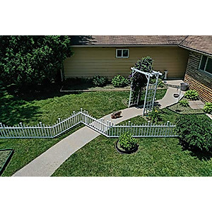 Zippity Outdoor Products ZP19001 No Dig Madison Vinyl Picket Fence, White, 30" x 56.5" (1 Box, 2 Panels), 1 x Pack of 2