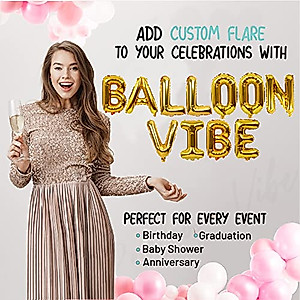 Letter Balloons - Custom Phrase 16 Inch Balloon Letters Alphabet & Number Foil Balloons - Letter Balloon Banner for Birthday, Baby Shower - Gold, Silver, Rose Gold, Red, Blue, Pearl White & Black