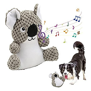 Dog Squeaky Plush Toy, Simulation Koala Shape Bite Resistant Washable Stuffed Pet Toy, Dog Chew Toys for Teeth Grinding Relieving Boredom Small Medium Dogs Pet Supplies