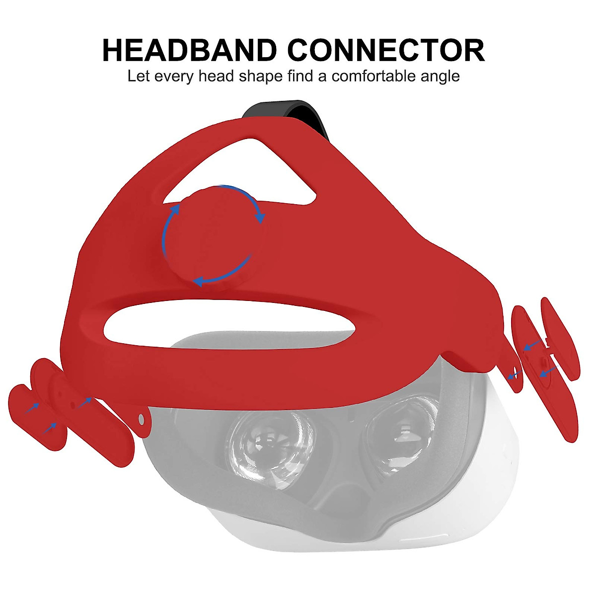MASiKEN K6 Replacement Head Strap for Oculus Quest 2, Enhanced Support and Comfort Elite Strap Pad, Reduce Head Pressure,Optimize Wearing Experience Oculus2 Accessories (Red)