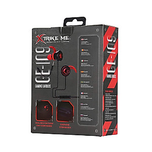 Stereo Gaming Earbuds with Microphone, GE-109 for Smartphone, PC, PS4, Xbox One, Cable 1.2m