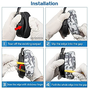 Geekria Sport Cooling Gel Replacement Ear Pads for Corsair HS35, HS40, HS45 Headphones Earpads, Headset Ear Cushion Repair Parts (Black)