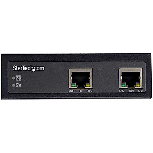 StarTech.com Industrial Gigabit PoE Injector - High Speed/High Power 90W - 802.3bt PoE++ 52V-56VDC DIN Rail UPoE/Ultra Power Over Ethernet Injector Adapter -40C to +75C Rugged, TAA (POEINJ1G90W)