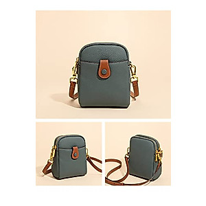 EXSIAR Leather Small Crossbody Cell Phone Purse for Women Designer Retro Zipper Purses Mini Wallet Bag with Credit Card Slots