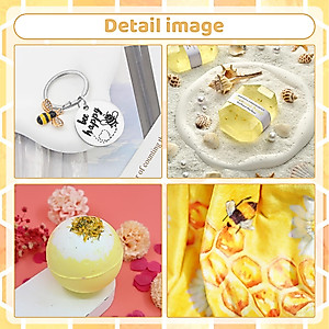 Birthday Bee Gifts for Women - Birthday Gifts for Women Valentines Day Gifts for Her Relaxing Spa Gifts Happy Bee Day Gifts with Inspirational Blanket Candle for Mom Best Friends Sister Teacher Wife