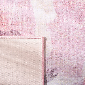 SAFAVIEH Disney Princess Collection Machine Washable Slip Resistant 3' 3" x 5' 3" Pink/Purple Assurance Kids Bedroom Nursery Playroom Area Rug