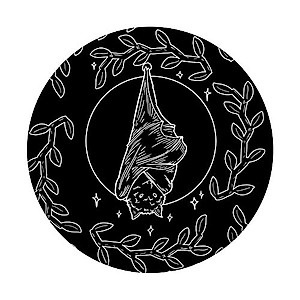 Moon Bat Line Retro Vampiric Dark Dwellers Goth Lover Gift PopSockets PopGrip: Swappable Grip for Phones & Tablets