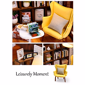 Flever Dollhouse Miniature DIY House Kit Creative Room with Furniture for Romantic Valentine's Gift (Leisurely Moment)