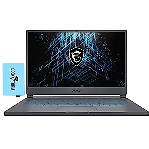 MSI Stealth 15M Gaming & Business Laptop (Intel i7-1185G7 4-Core, 32GB RAM, 1TB PCIe SSD, RTX 2060 Max-Q, 15.6" Full HD (1920x1080), WiFi, Bluetooth, Webcam, 1xHDMI, Win 10 Pro) with Hub (Renewed)