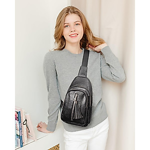 Crossbody Bag for Women - Leather Fanny Pack Sling Fashionable Chest Bag for On-The-Go Travel, Sports, Running, Hiking - Wine Red