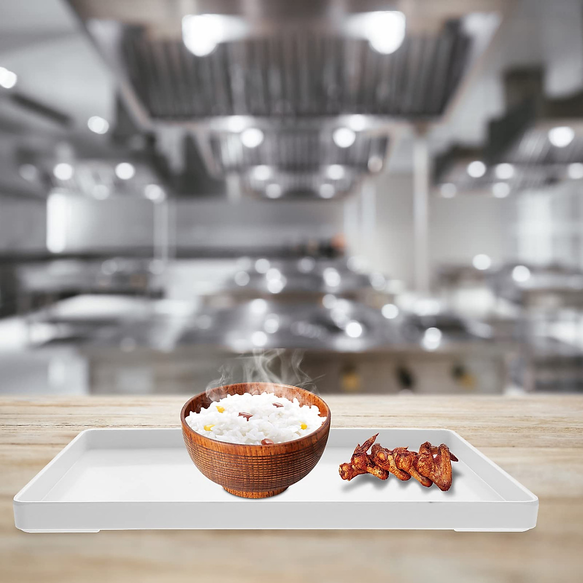 Zerodeko Dessert Trays Rectangular Tray White Melamine Design Board Snack Dessert Tray