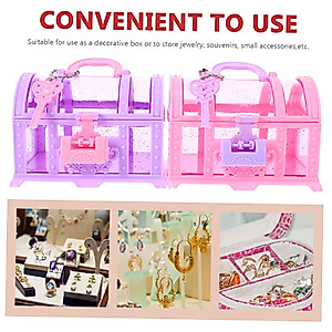 TOYANDONA 2pcs Box Children's Treasure Chest Pirate Treasure Chest Decorative Boxes Treasure Chest with Lock Toy Treasure Chest Pirate Chest Plastic Boxes for Party Favors Small Chest