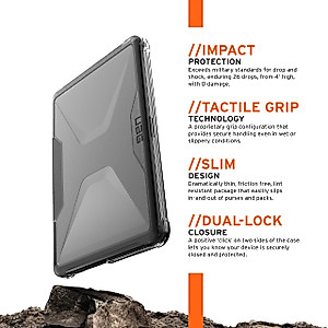 URBAN ARMOR GEAR UAG Designed for Dell Latitude 3120 Case, 11-inch (2-in-1) Laptop for Education - Shock Absorbing, Heavy Duty, Rugged Lightweight Drop Protective Cover, Armor Shell Transparent Ice