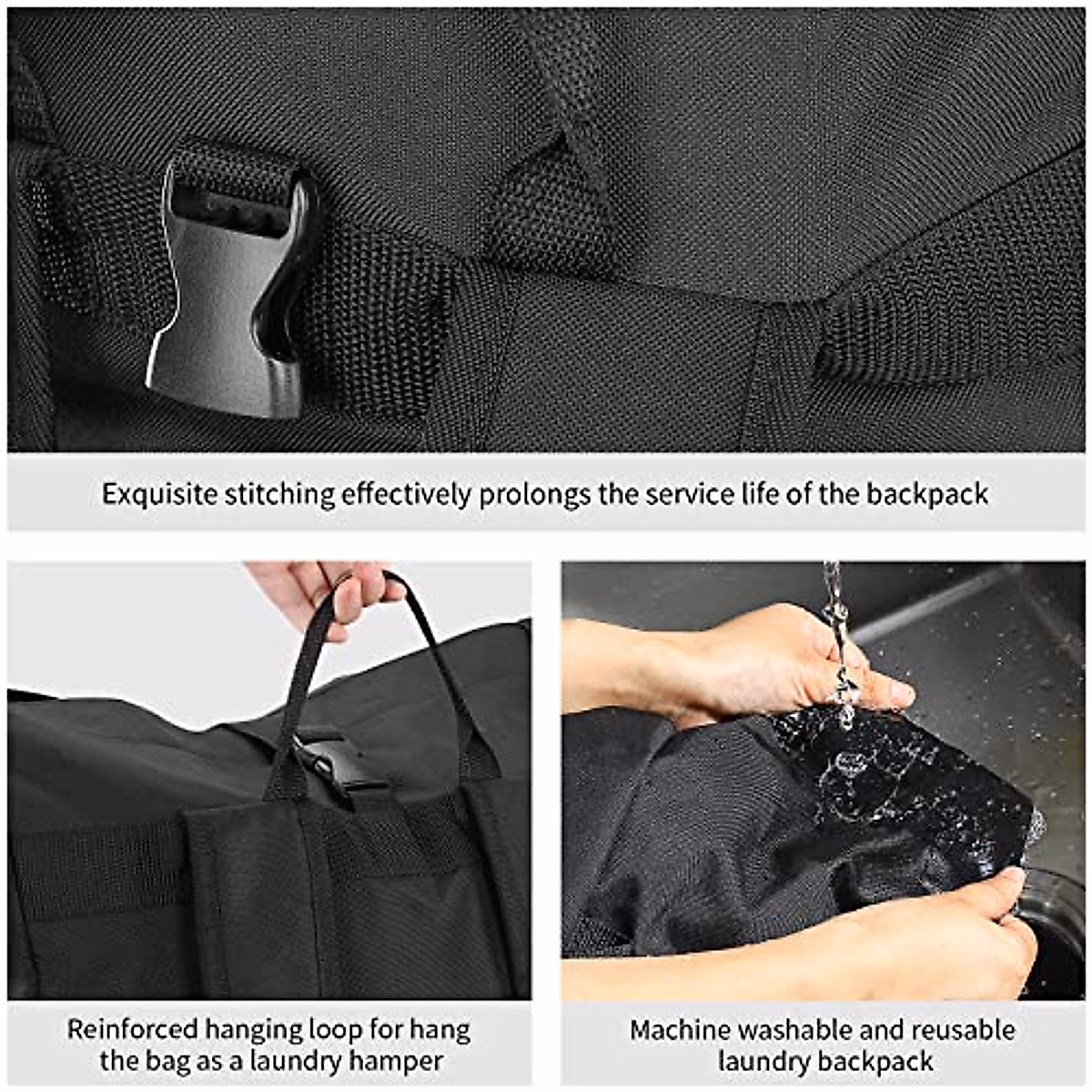 Laundry Bag Backpack for College Students 115L Extra Large laundry hamper backpack Shoulder Bag Extensible Heavy Duty Laundry Bag for Dorm with Front Pocket and Drawstring Closure