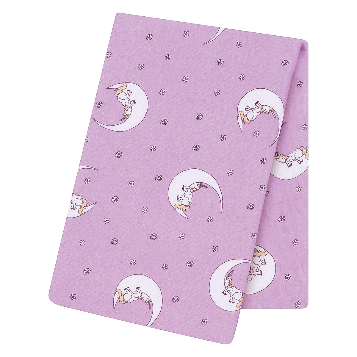 Trend Lab Unicorn Moon Jumbo Deluxe Flannel Swaddle Blanket - Unicorn Moon Scatter Print, Purple, Yellow and White, 48 in x 48 in