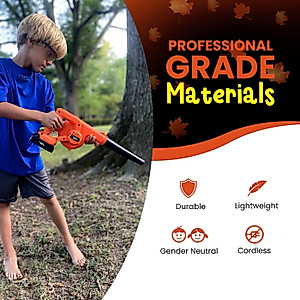 Deluxe Lithium Edition My First Leaf Blower from DIYjr - Real Leaf Blower for Kids Child Size Yard Tools for Children Family Quality Time, Gender Neutral Boys and Girls Junior Lawn and Garden Set