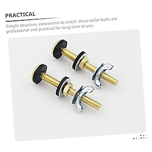 DOITOOL 2pcs Heavy Duty Toilet Bolts Toilet Tank Toilet Gasket Toilet Seats Toilet Seat Replacement Screws Toilet Wax Ring Replacement Kit Toilet Bolts Screws Toilet Seat Fittings Nut Seal
