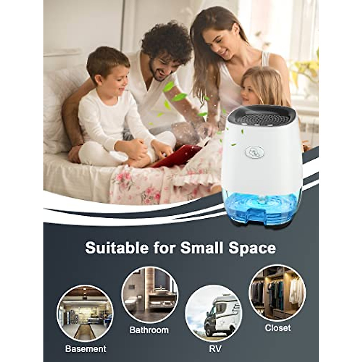 Dehumidifiers:Portable Dehumidifier for Home, Bedroom, Bathroom 35OZ Small Dehumidifiers Mini dehumidifier with Auto Shut-off, 7 Colors Night Lights, Ultra Quiet for Closet RV Office