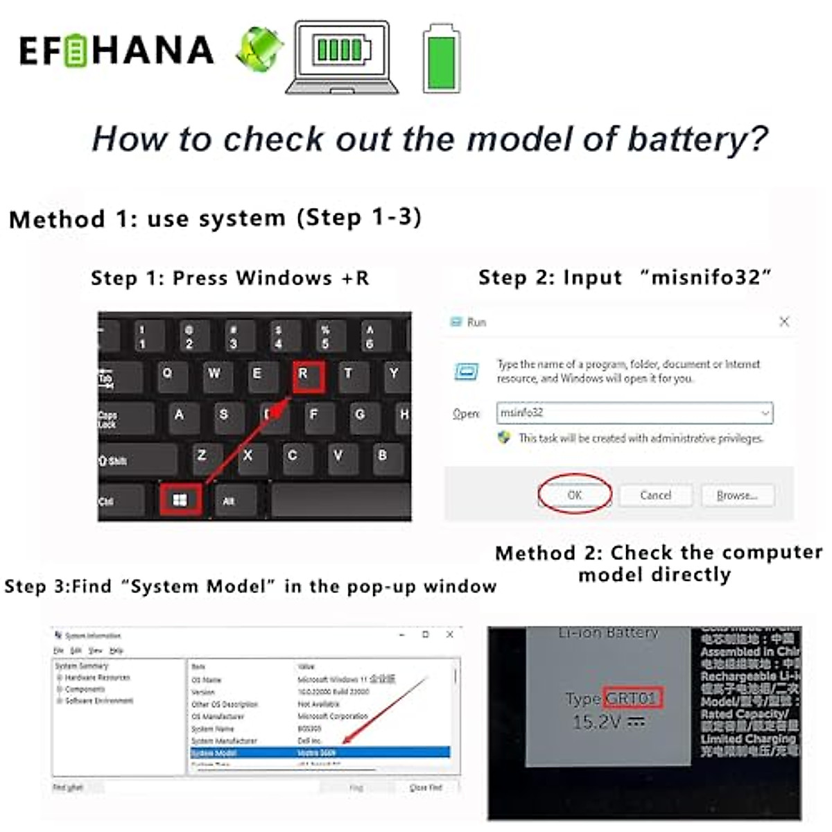 EFOHANA DT9XG 90Wh 6-Cell Laptop Battery Replacement for Dell Alienware Area-51m R1 R2 ALWA51M-D1968W D1969PW D1766W D1733B D1746WD1748DW D1735DB D1733PB Series 07PWKV 0KJYFY 11.4V