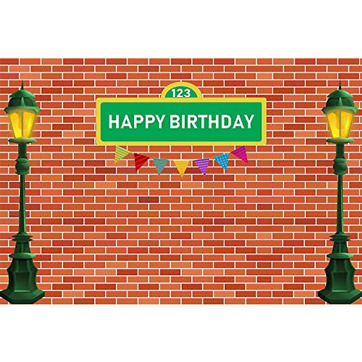 7x5ft Red Brick Wall Street Backdrop Cartoon Photography Backdrops Happy Birthday Party Background Party Decors Decorations Baby Shower Table Banner Background