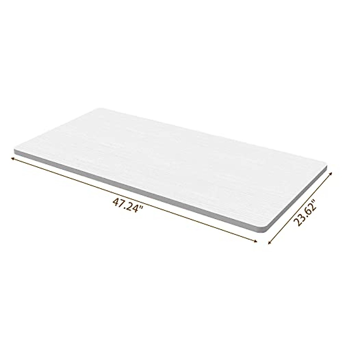 AIMEZO 47 x 24 inch Table Top Solid One-Piece Table Top Universal Desk Top for Standing and Sit to Stand Height Adjustable Desk FramesWhite